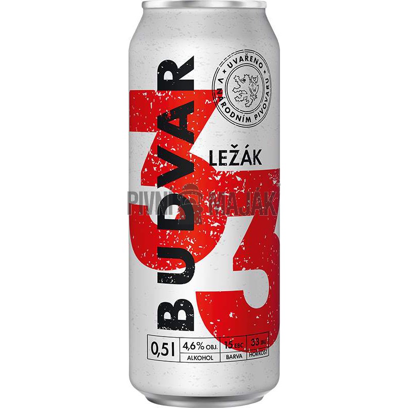 Budvar 33 0,5l plech - karton | Pivní maják